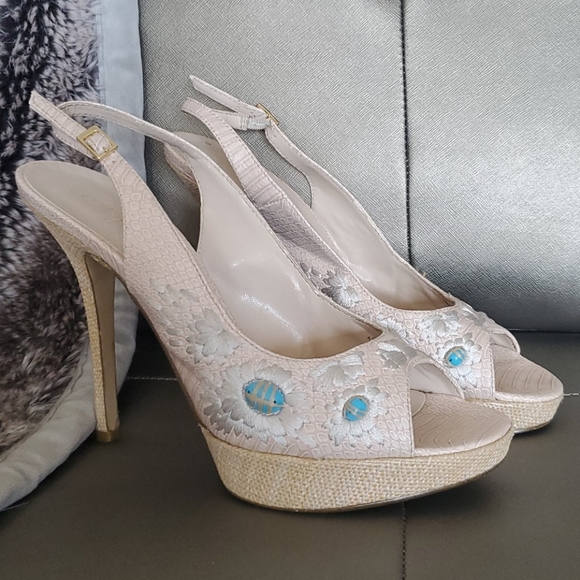 Bakers | Shoes | Bakers Amelia Natural Snakeskin Platform Sandals ...